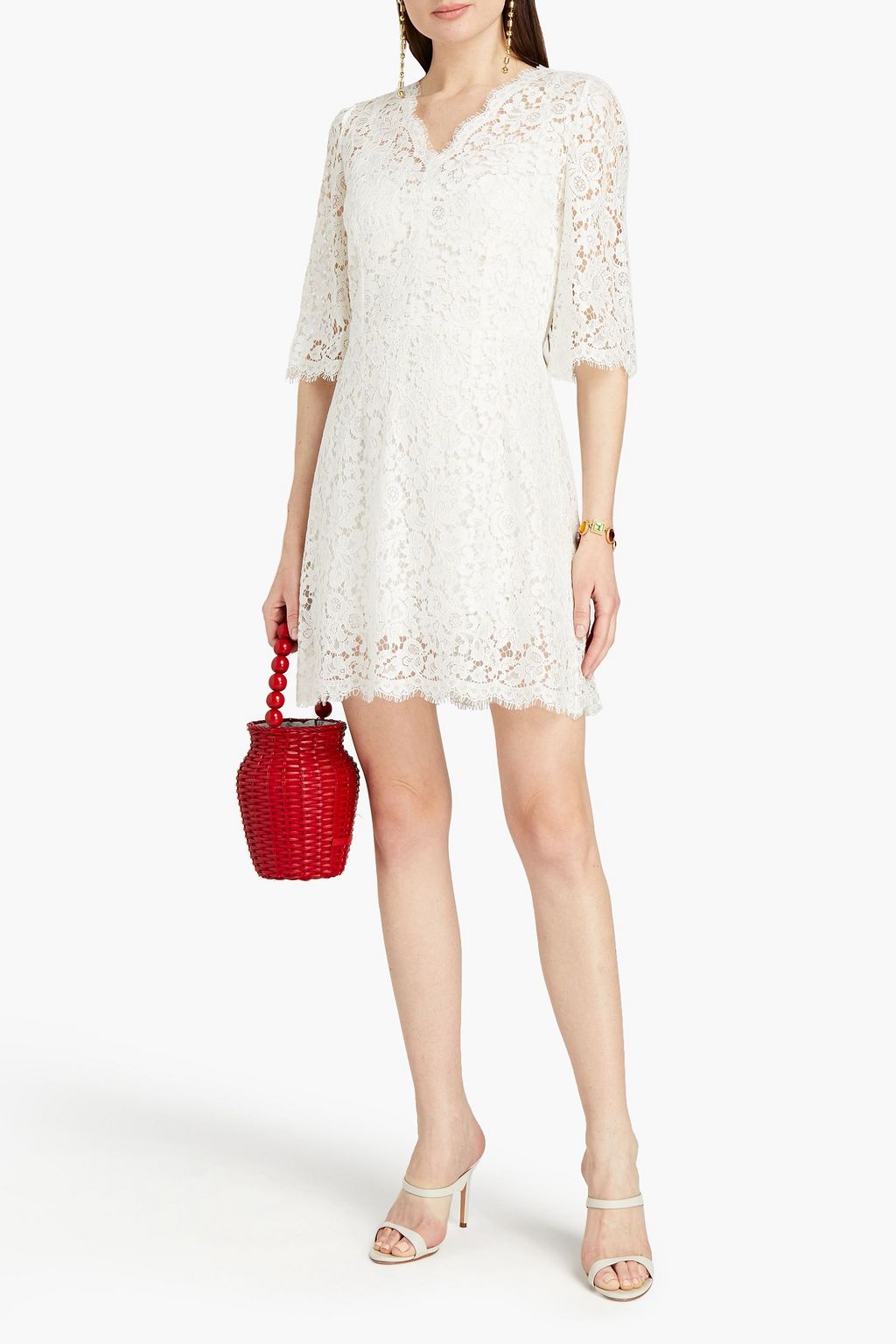 Dolce And Gabbana Corded Lace Mini Dress The Outnet