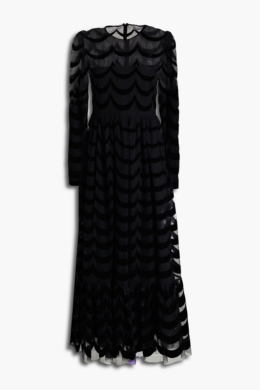 Redvalentino Point Desprit Paneled Flocked Tulle Maxi Dress The Outnet