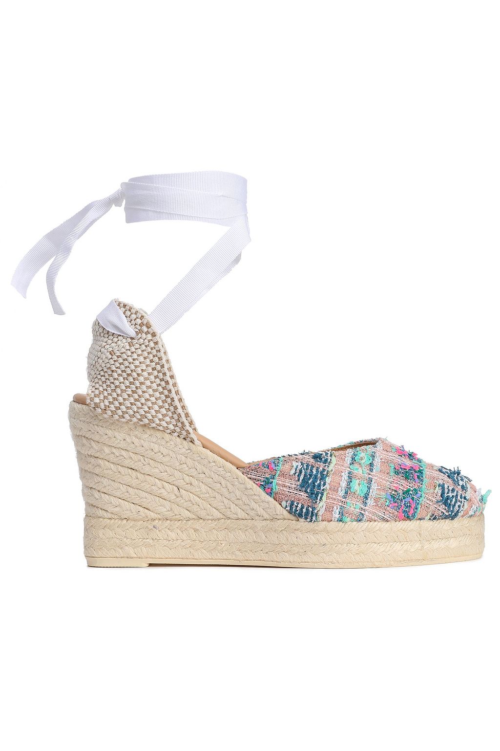 ManebÍ Metallic Tweed Wedge Espadrilles The Outnet