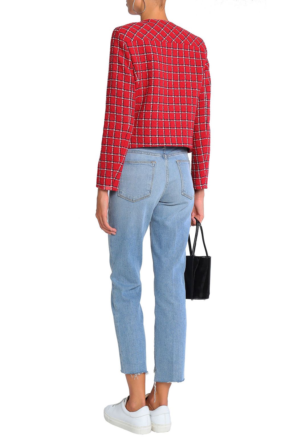 SANDRO Checked bouclé-tweed jacket | THE OUTNET