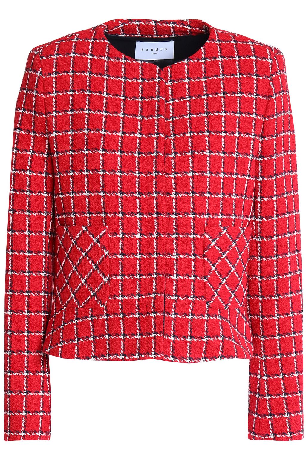 SANDRO Checked bouclé-tweed jacket | THE OUTNET