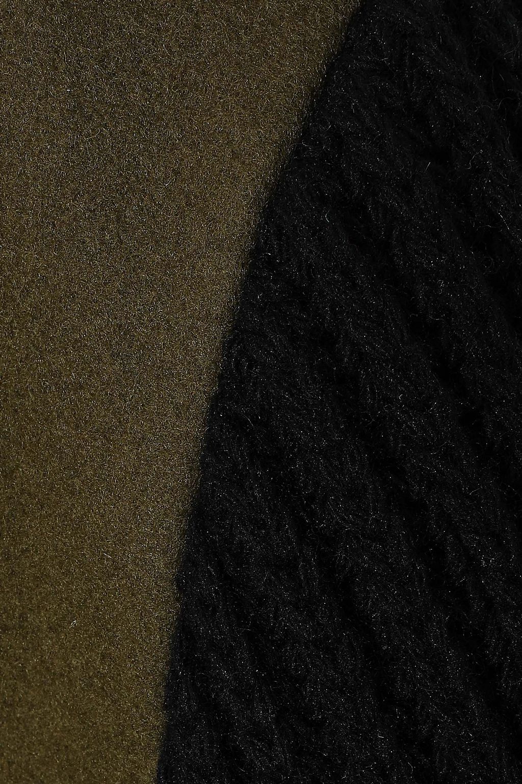 MSGM Color-block ribbed knit-paneled wool-blend coat | THE OUTNET