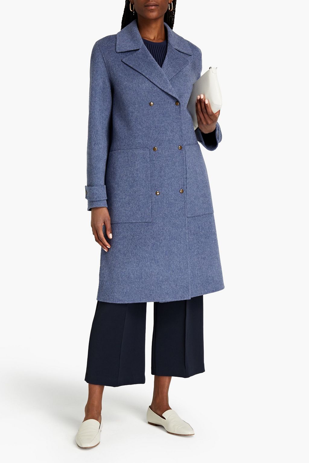 THEORY Double-breasted wool and cashmere-blend felt coat | THE OUTNET