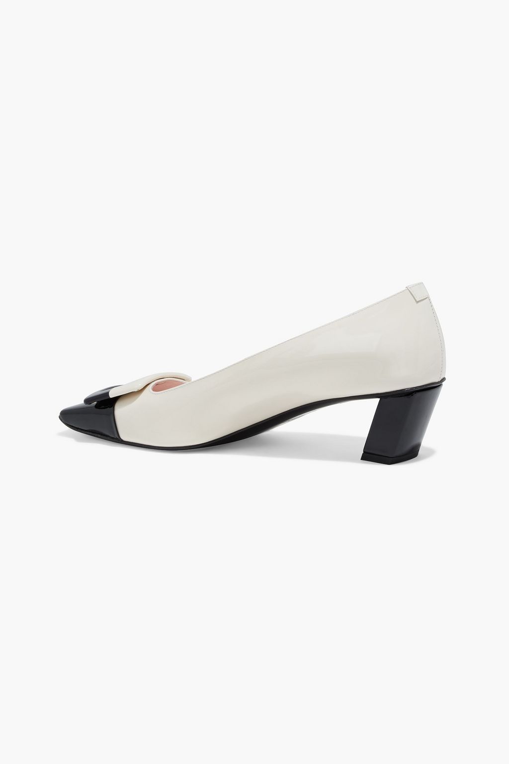 Roger Vivier Two Tone Buckle Embellished Patent Leather Pumps The Outnet