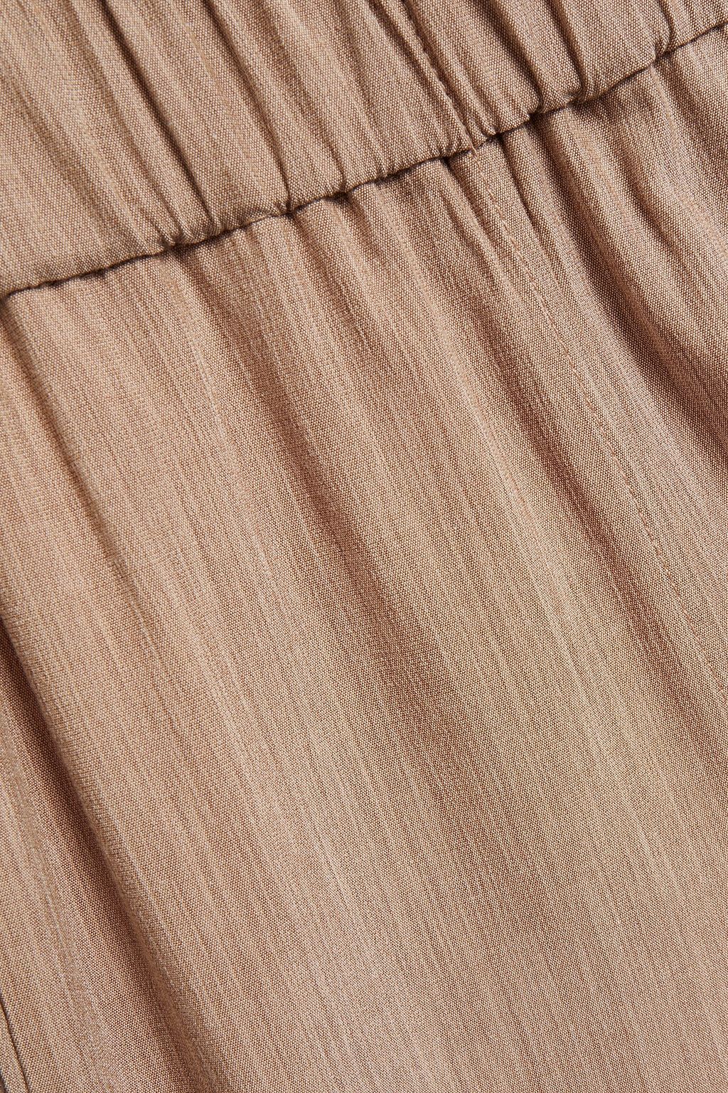 GANNI Gathered woven straight-leg pants | THE OUTNET