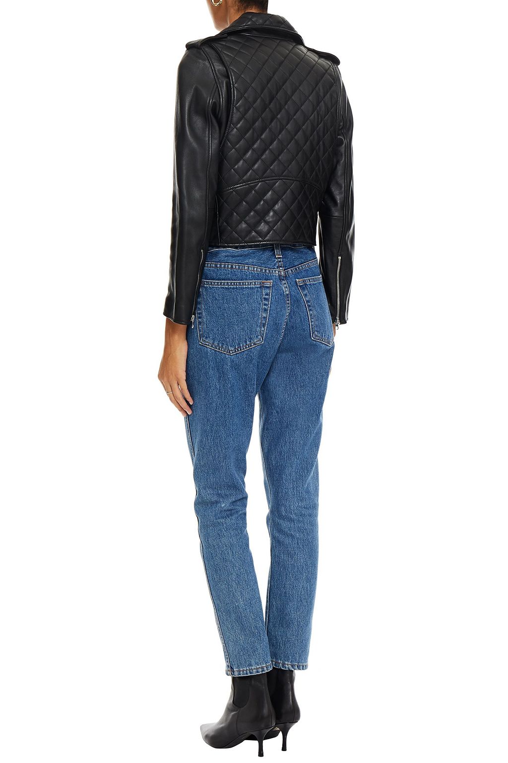 SANDRO Quilted leather biker jacket | THE OUTNET