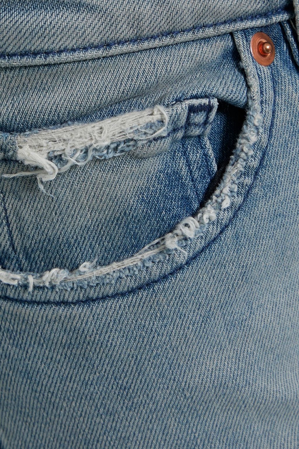 3X1 NYC Sabina cropped distressed mid-rise straight-leg jeans | THE OUTNET