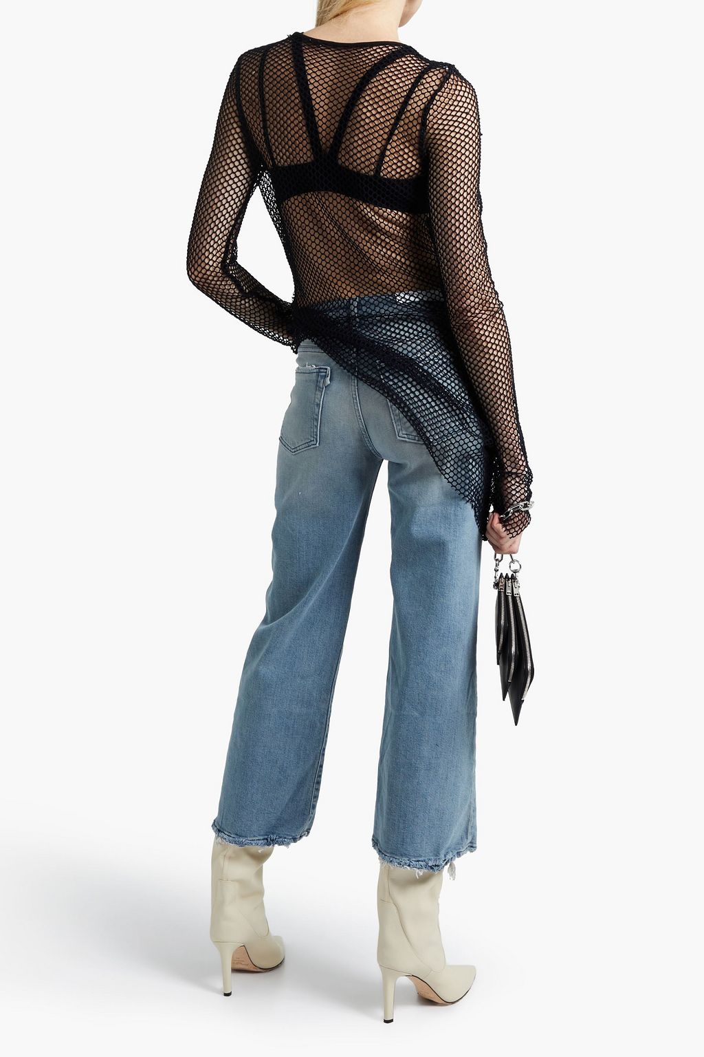 3X1 NYC Sabina cropped distressed mid-rise straight-leg jeans | THE OUTNET