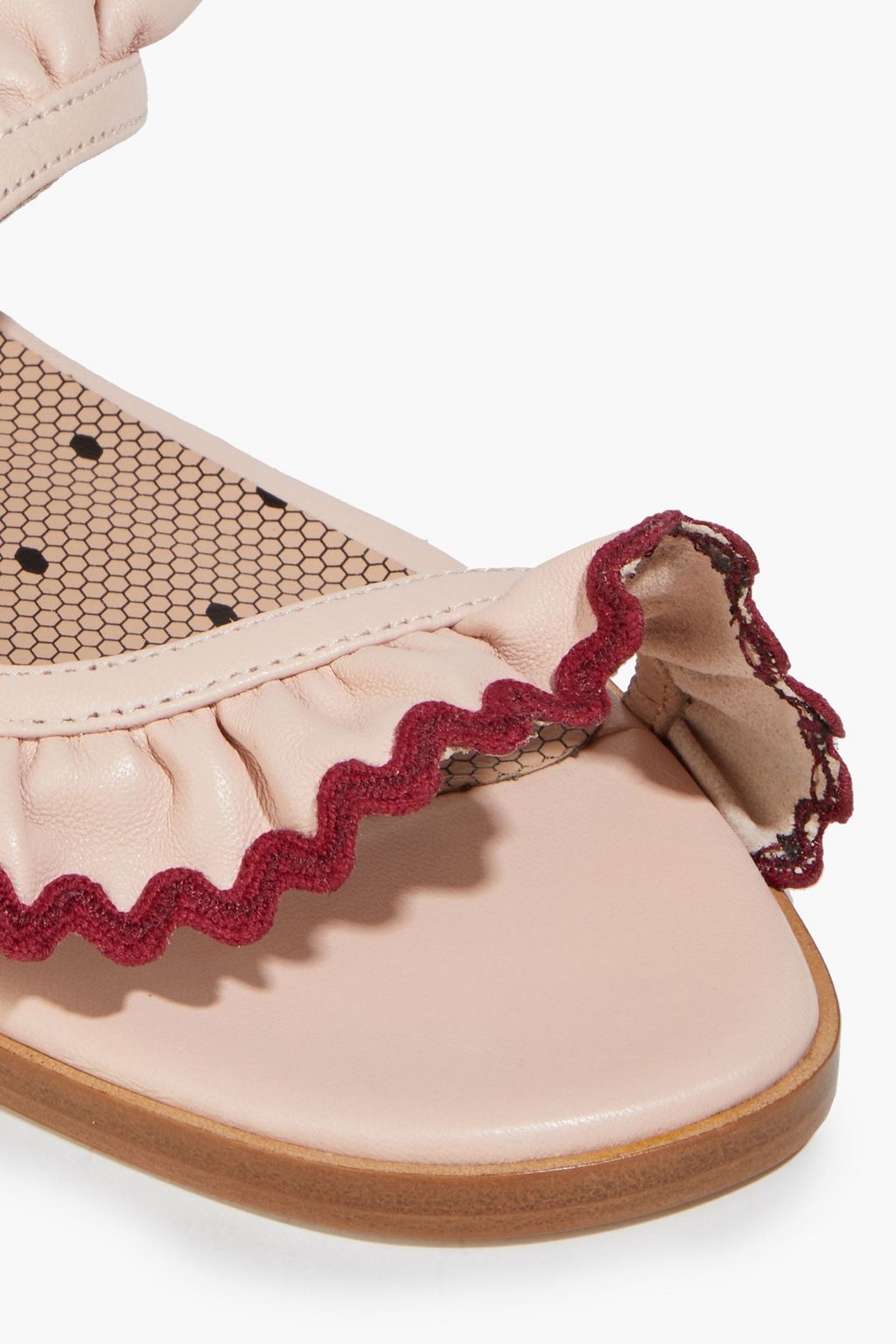 RED(V) Ruffled leather slingback sandals | THE OUTNET