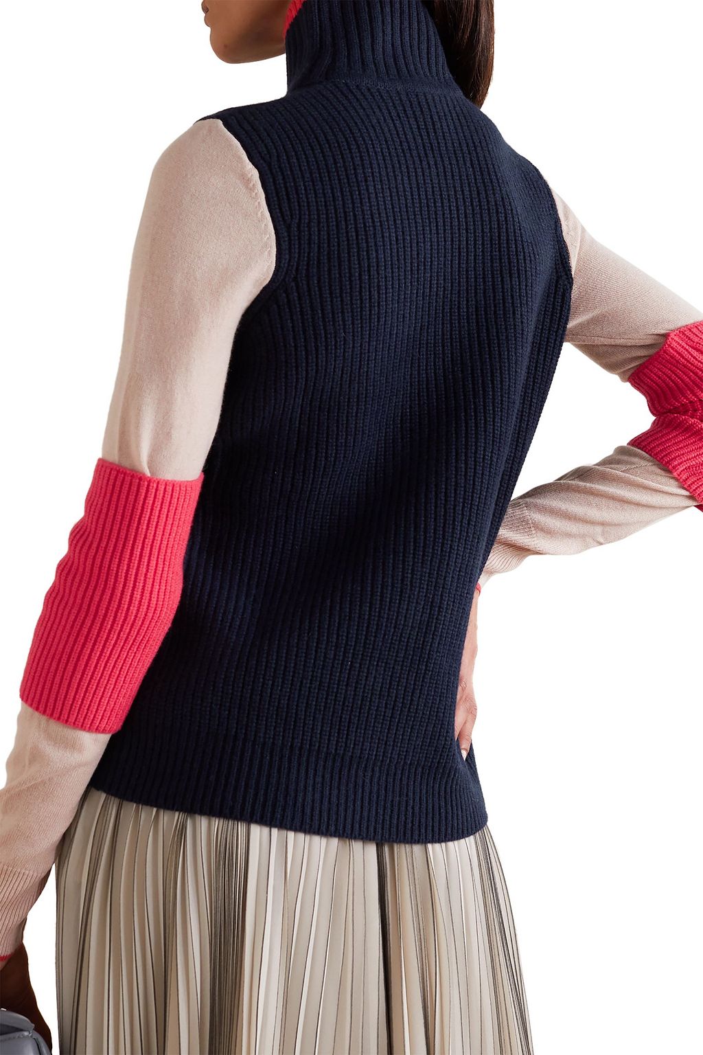 ROKSANDA Leyta color-block wool and cashmere-blend turtleneck sweater ...