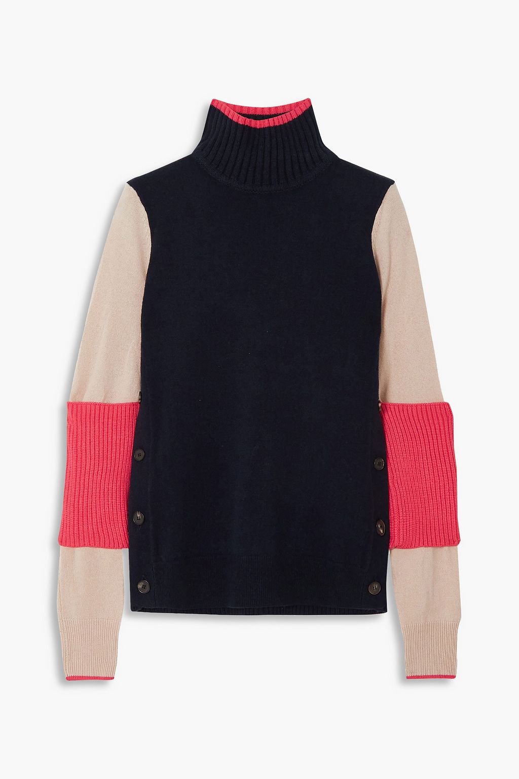 ROKSANDA Leyta color-block wool and cashmere-blend turtleneck sweater ...