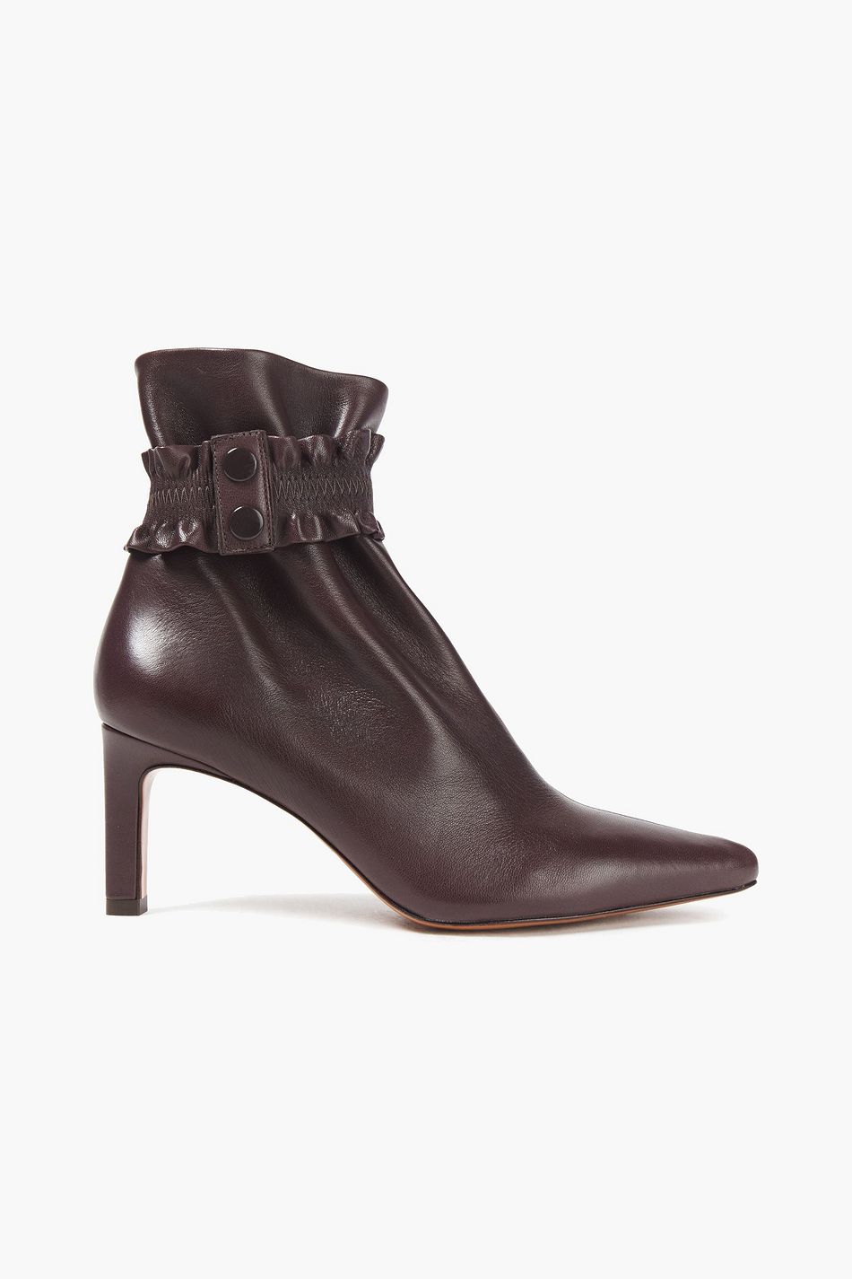 Merlot Shirred leather ankle boots | ZIMMERMANN | THE OUTNET