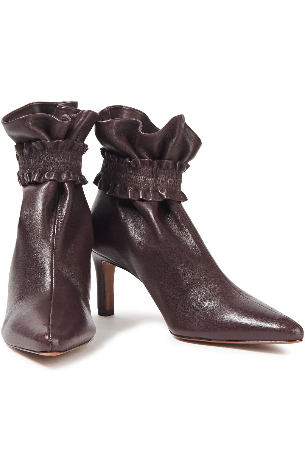 Merlot Shirred leather ankle boots | ZIMMERMANN | THE OUTNET