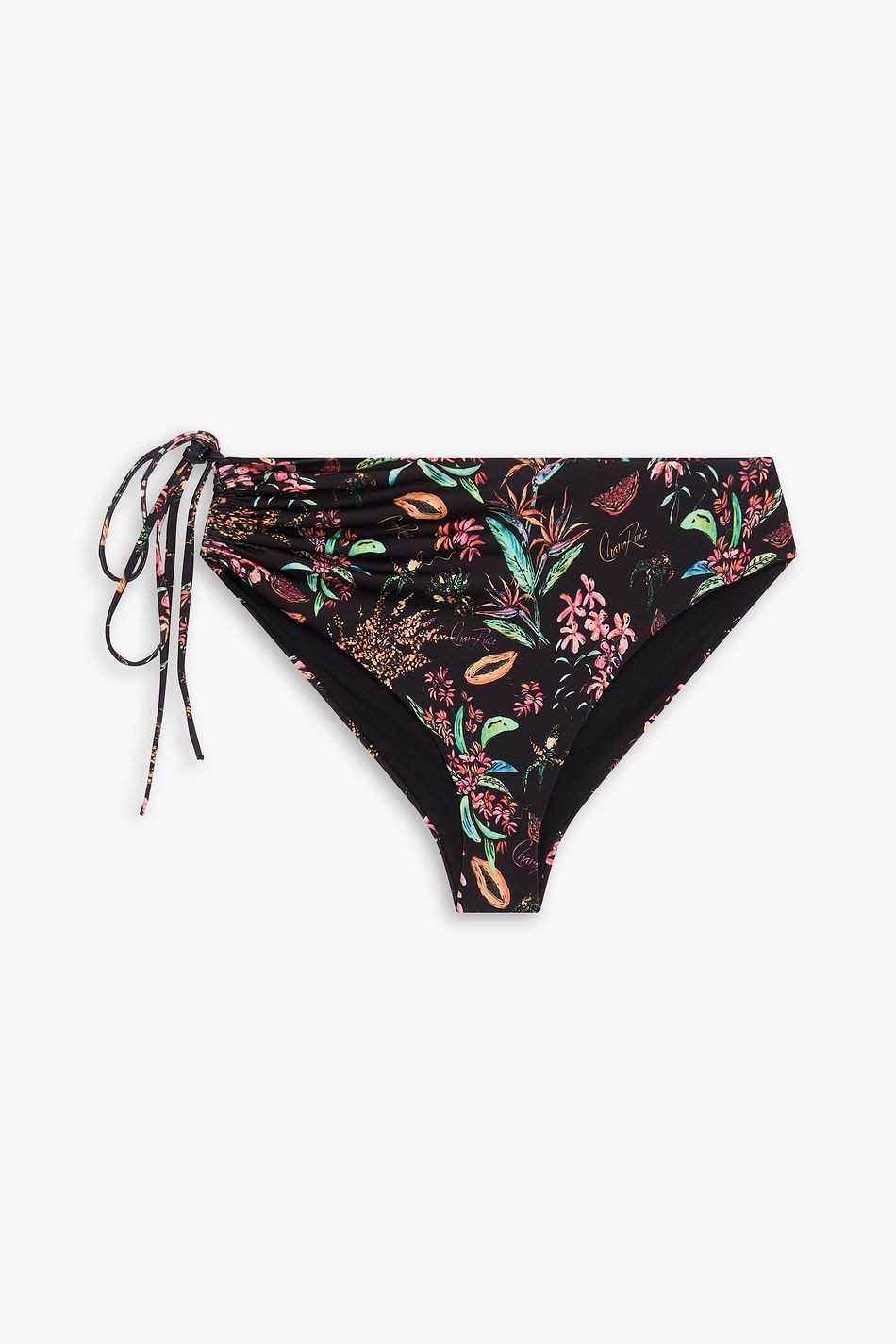 CHARO RUIZ IBIZA Uomi Bikini-Höschen mit Raffungen und Print | THE OUTNET