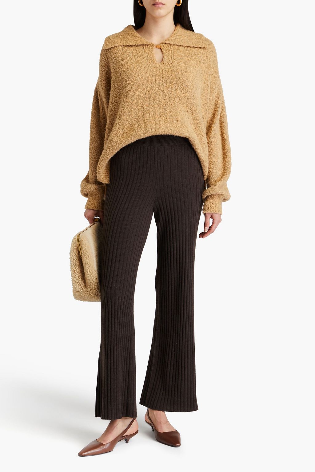 LISA YANG Delia ribbed cashmere flared pants | THE OUTNET