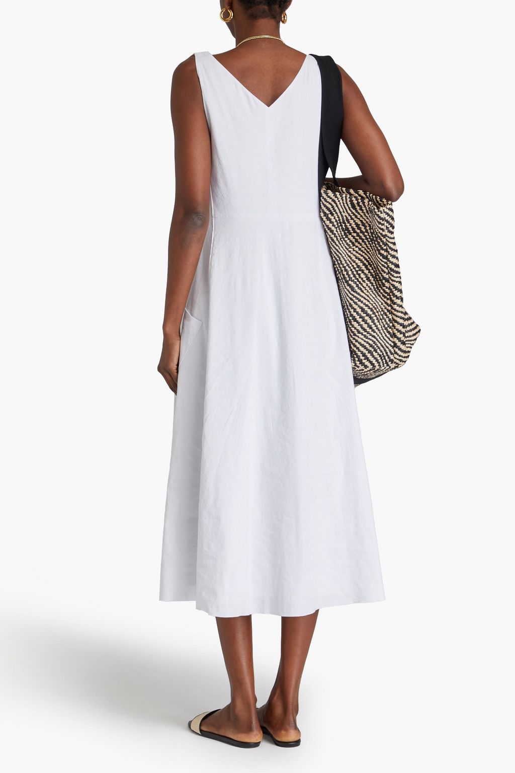 VINCE. Linen-blend midi dress | THE OUTNET
