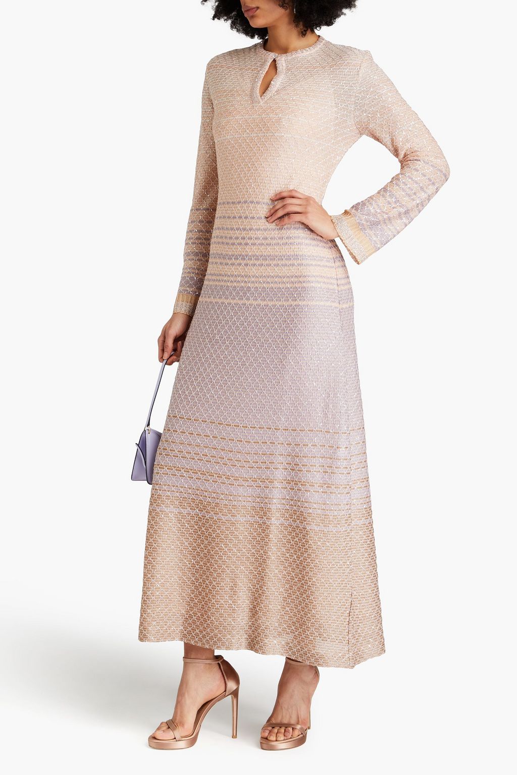 MISSONI Sequin-embellished metallic crochet-knit maxi dress | THE OUTNET