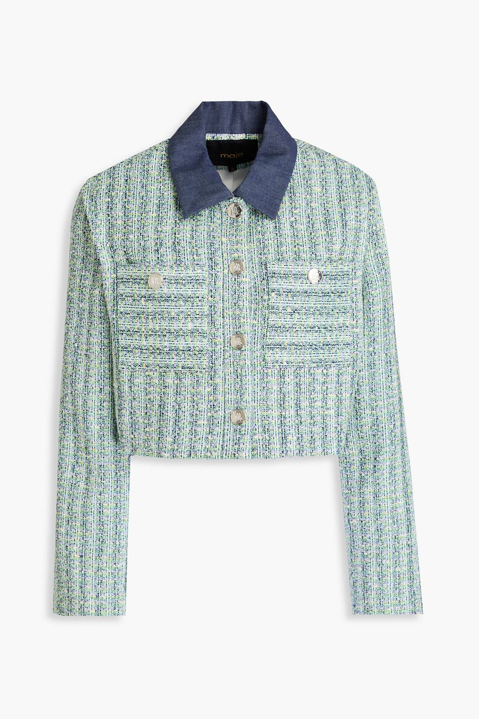 MAJE Cropped metallic tweed jacket | THE OUTNET
