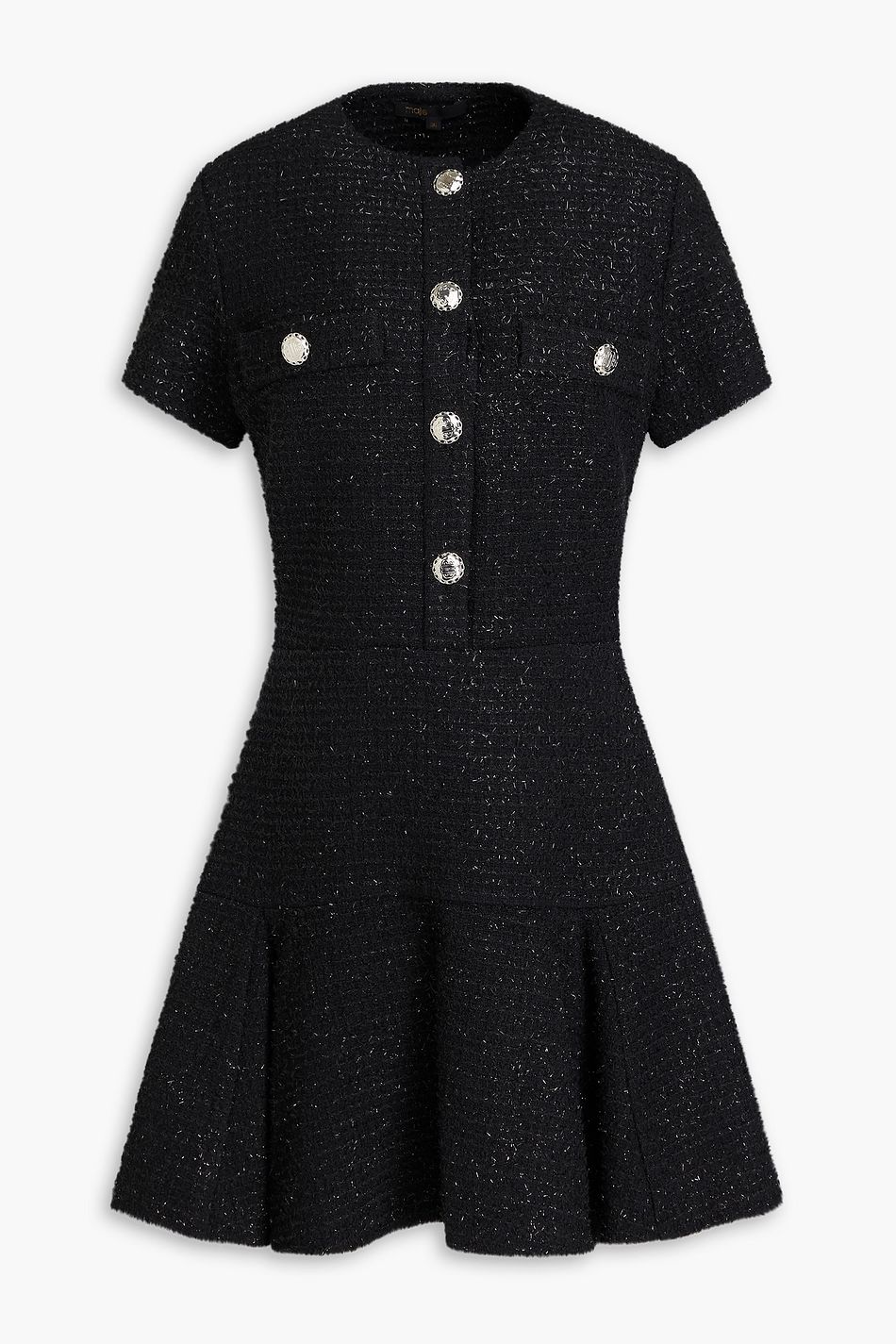 MAJE Metallic cotton-blend bouclé-tweed mini dress | THE OUTNET
