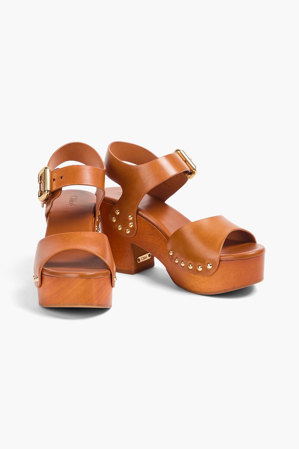 CHLOÉ Jeannete studded leather platform sandals | THE OUTNET