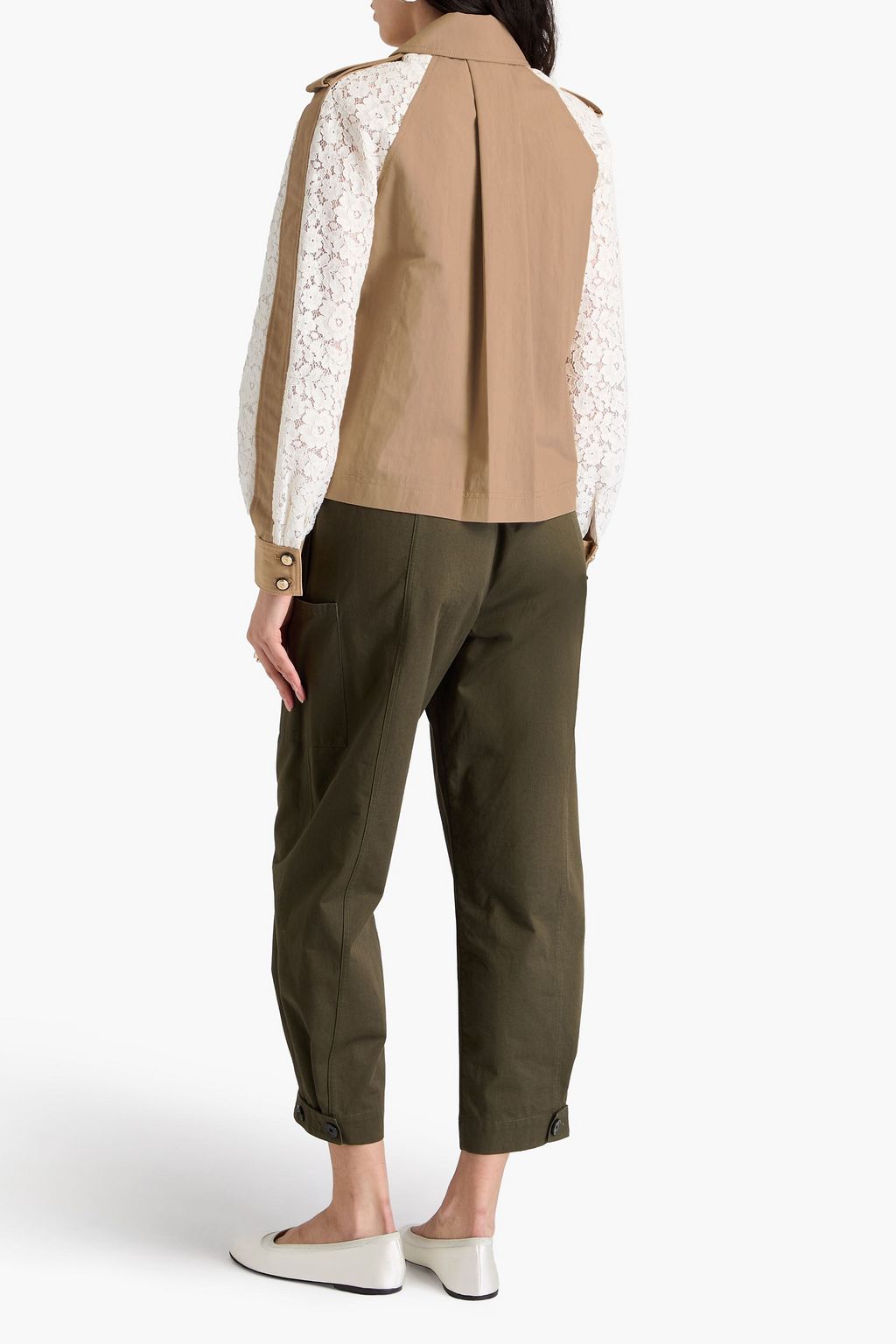 VERONICA BEARD Oda corded lace-paneled cotton-blend gabardine jacket ...
