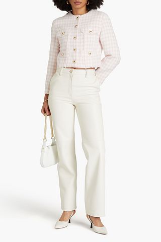SANDRO Checked metallic tweed jacket | THE OUTNET