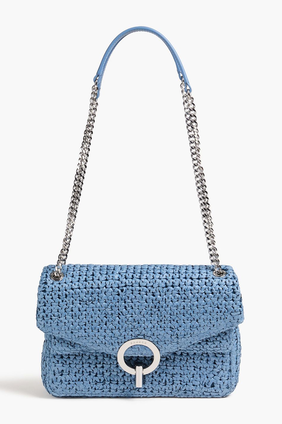 SANDRO Woven raffia shoulder bag | THE OUTNET