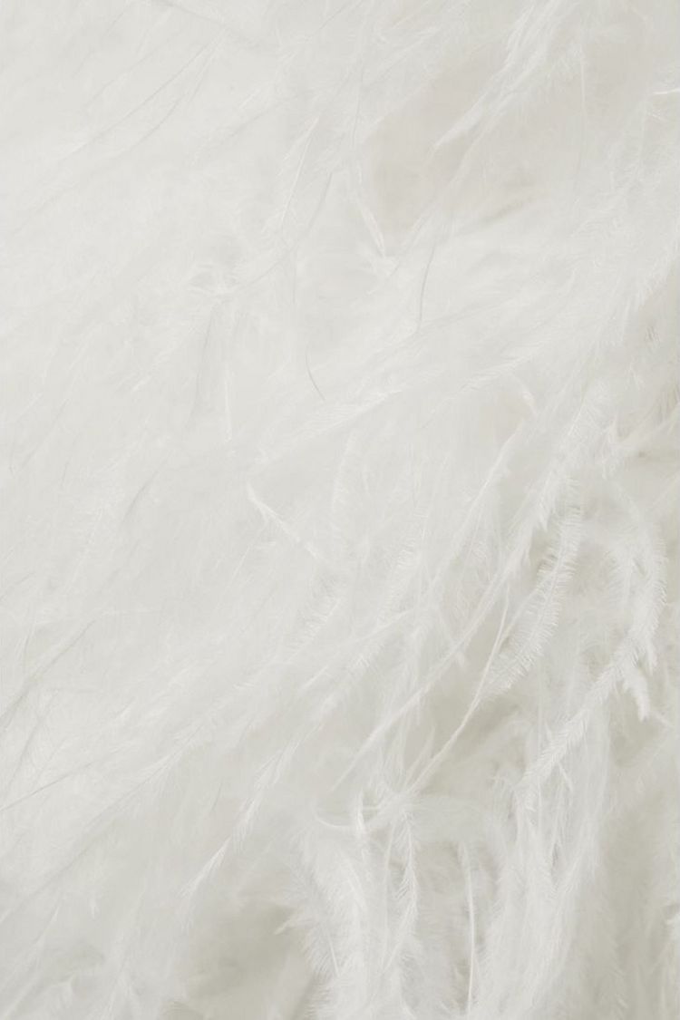 HUISHAN ZHANG Reign feather-trimmed crepe mini dress | THE OUTNET