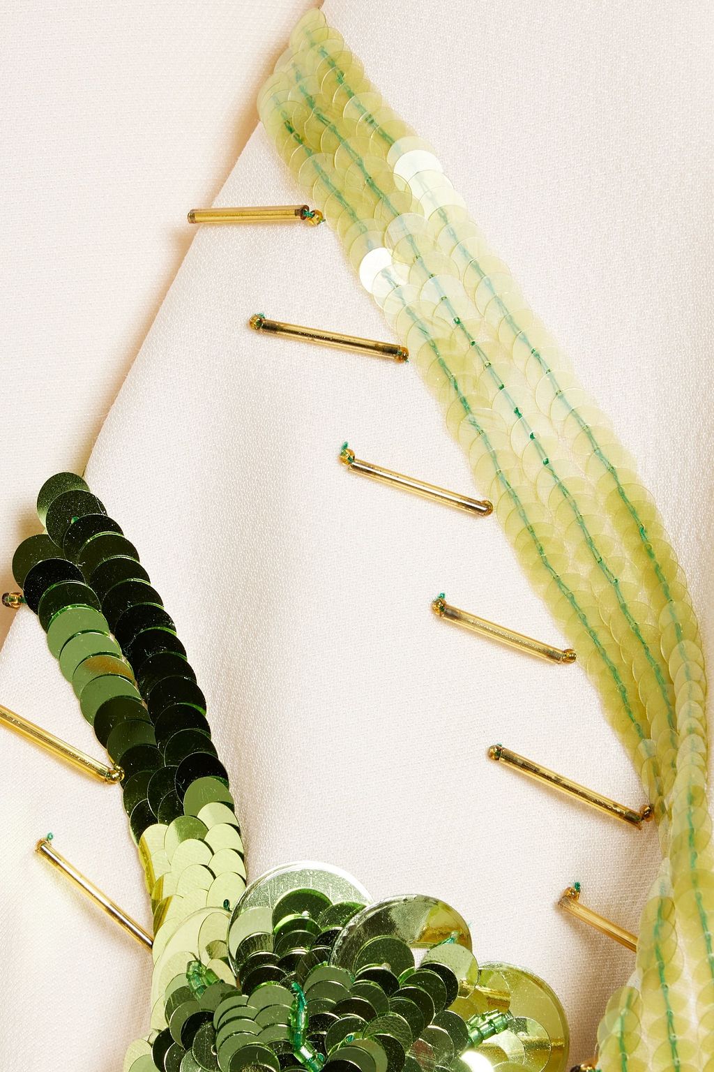 VALENTINO GARAVANI Embellished wool and silk-blend crepe midi dress ...