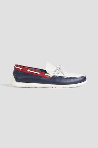 FERRAGAMO Marlin color-block leather boat shoes | THE OUTNET