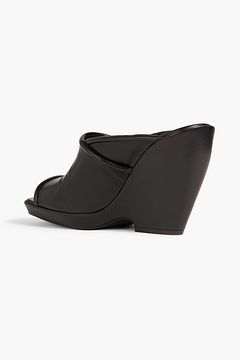 KHAITE Stagg leather wedge mules | THE OUTNET