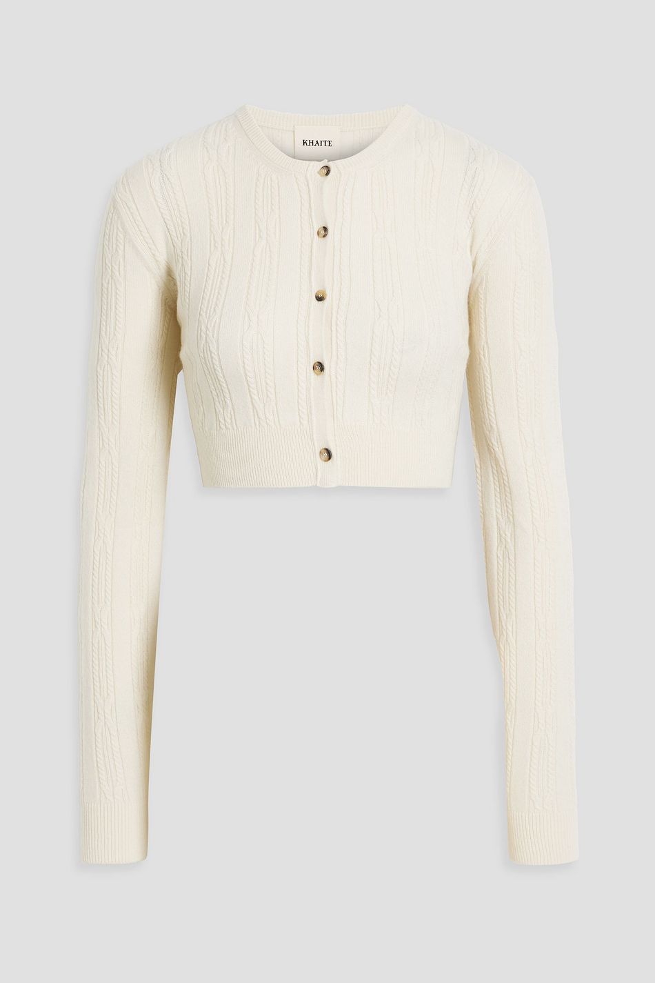 KHAITE Alaska cropped cable-knit cashmere cardigan | THE OUTNET