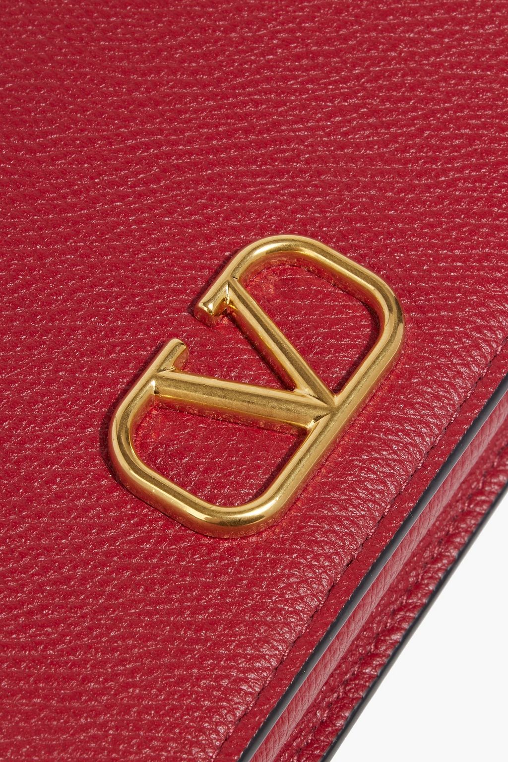 VALENTINO GARAVANI VLOGO pebbled-leather wallet with chain | THE OUTNET