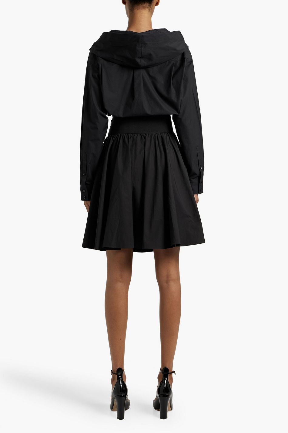 ALAÏA Archetypes cotton-poplin and stretch-lace hooded bodysuit | THE ...
