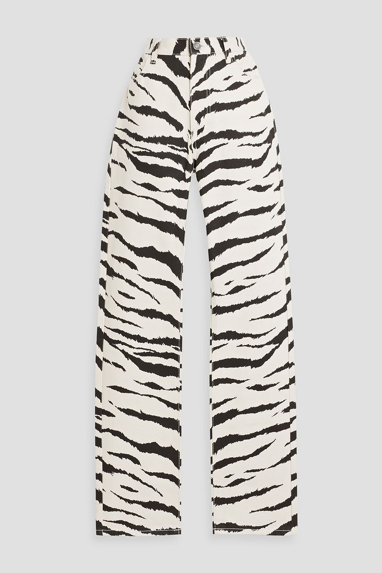 ALAÏA Archetypes zebra-print high-rise straight-leg jeans | THE OUTNET