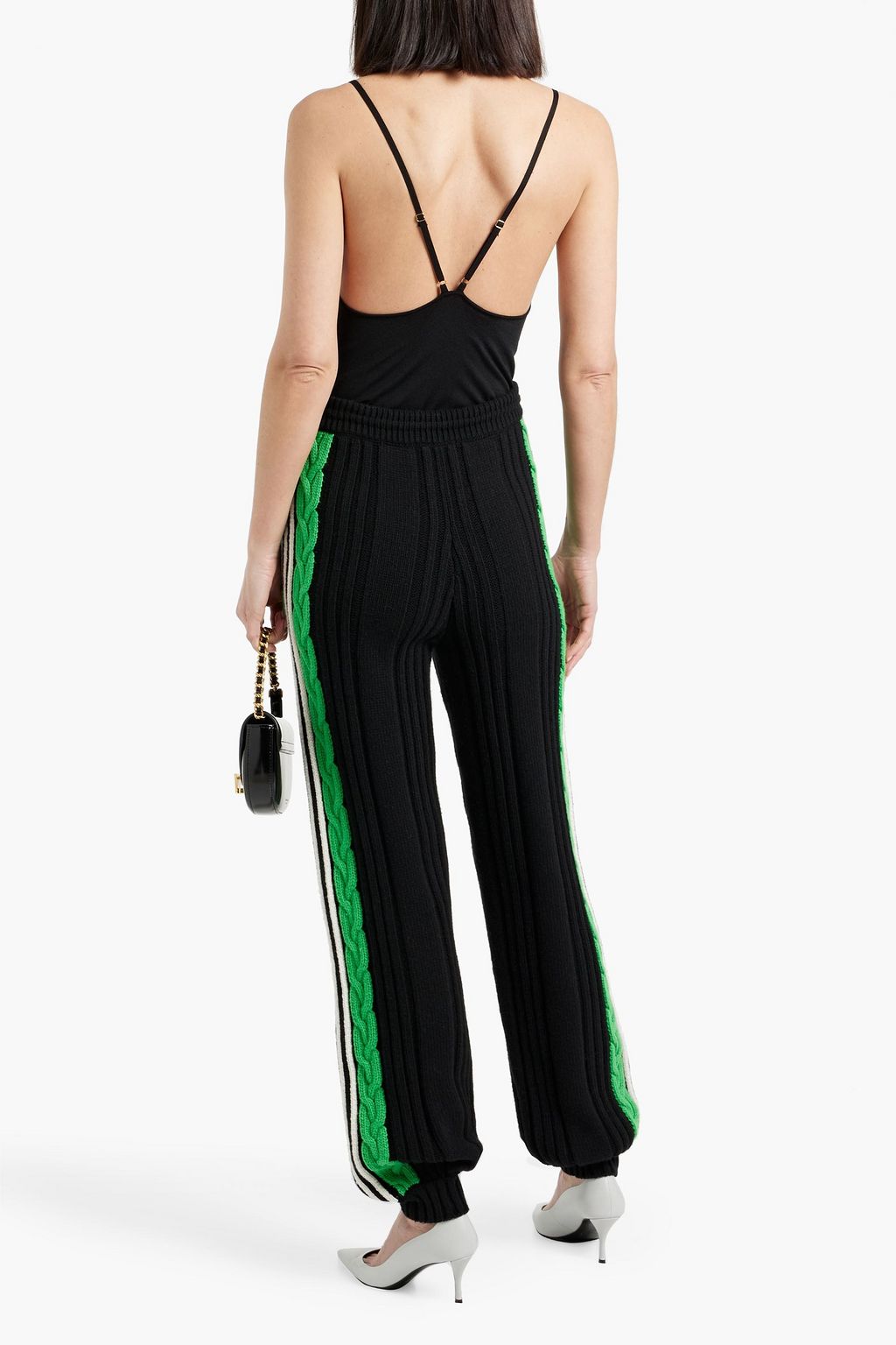 ADIDAS X GUCCI Cable-knit wool tapered pants | THE OUTNET