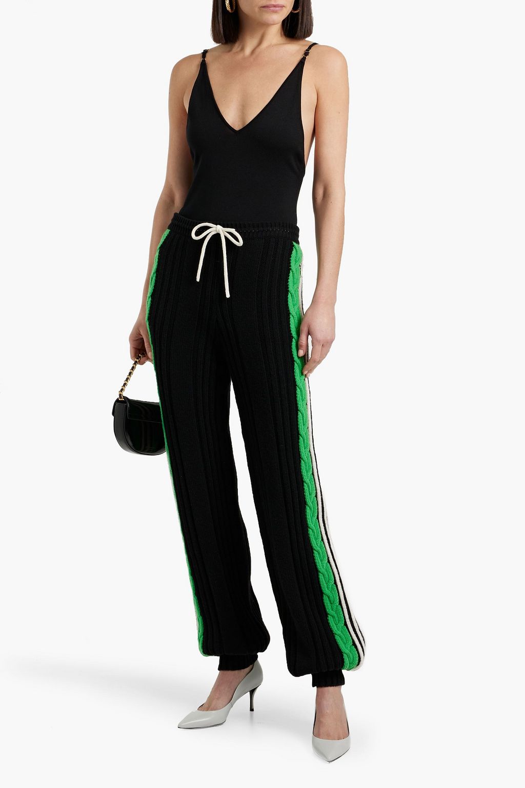 ADIDAS X GUCCI Cable-knit wool tapered pants | THE OUTNET