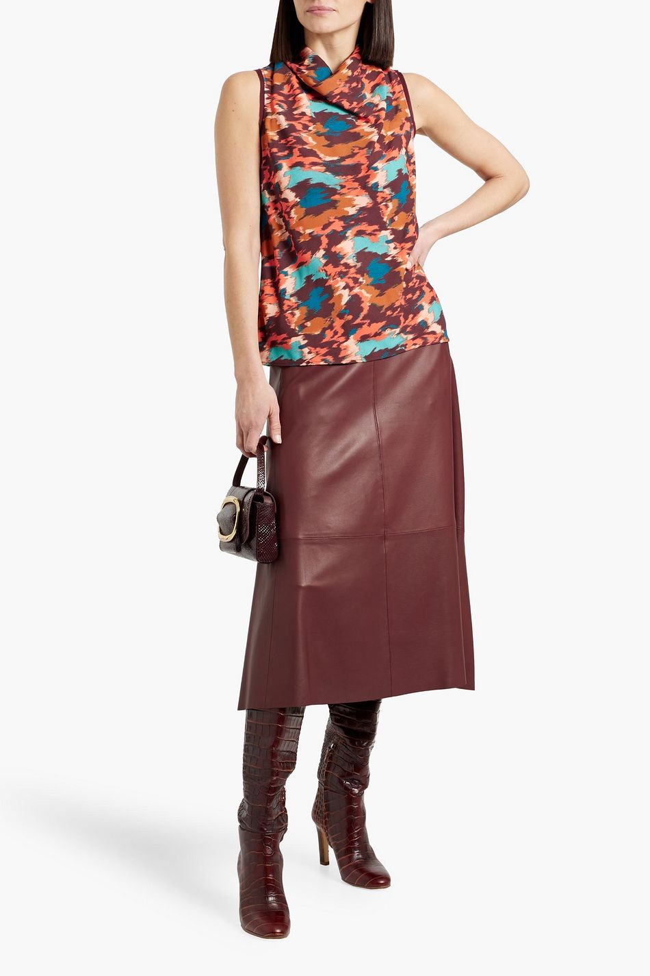 ULLA JOHNSON Cleo printed crepe top | THE OUTNET