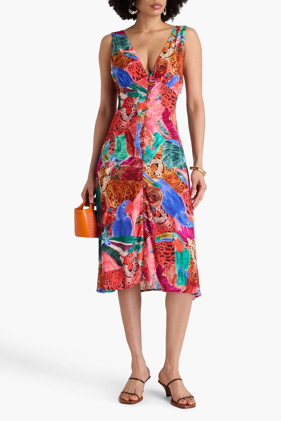 FARM RIO Printed crepe midi dress | THE OUTNET