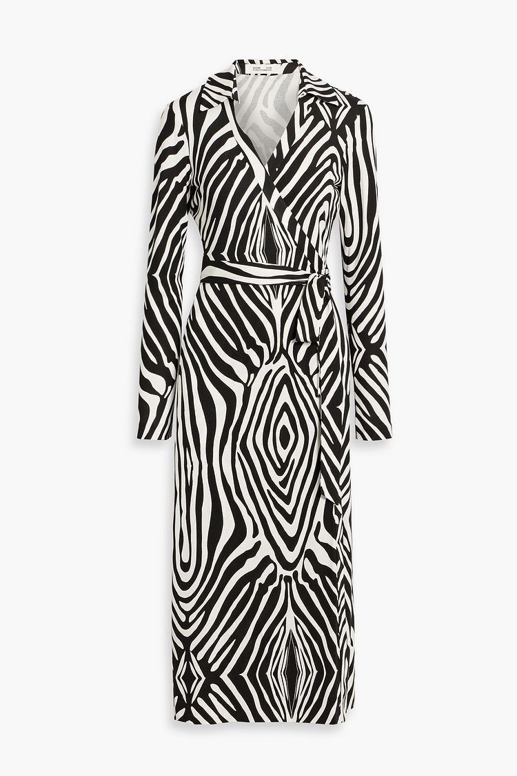 DIANE VON FURSTENBERG Abigail zebra-print silk-jersey midi wrap dress | THE OUTNET
