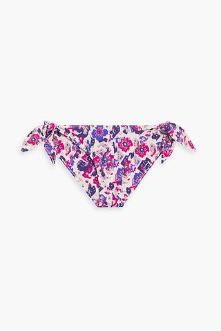 ISABEL MARANT Sukie knotted floral-print low-rise bikini briefs | THE ...