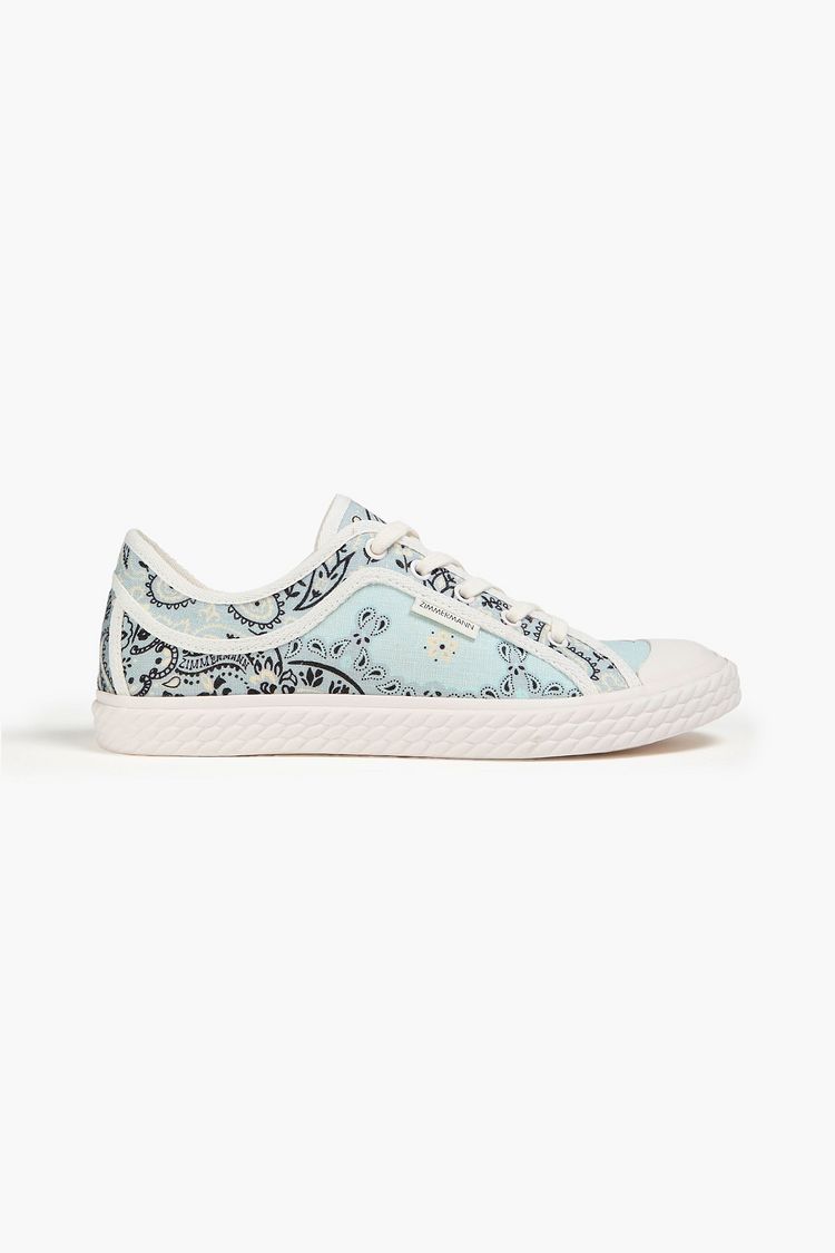 ZIMMERMANN Paisley-print linen sneakers | THE OUTNET