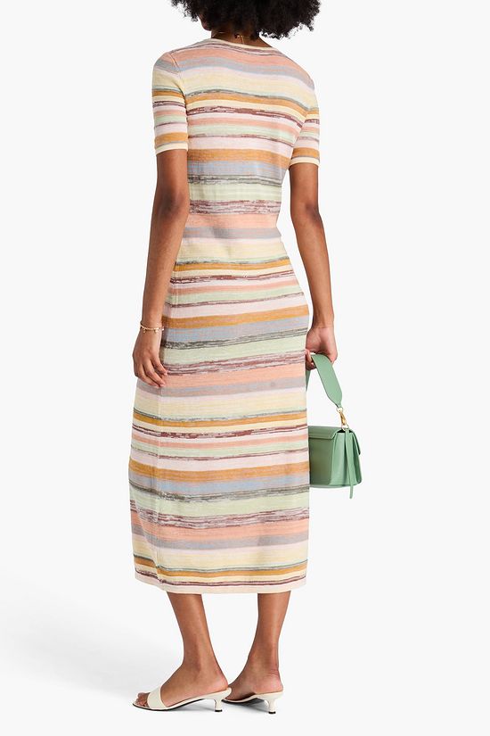 ZIMMERMANN Striped knitted midi dress | THE OUTNET