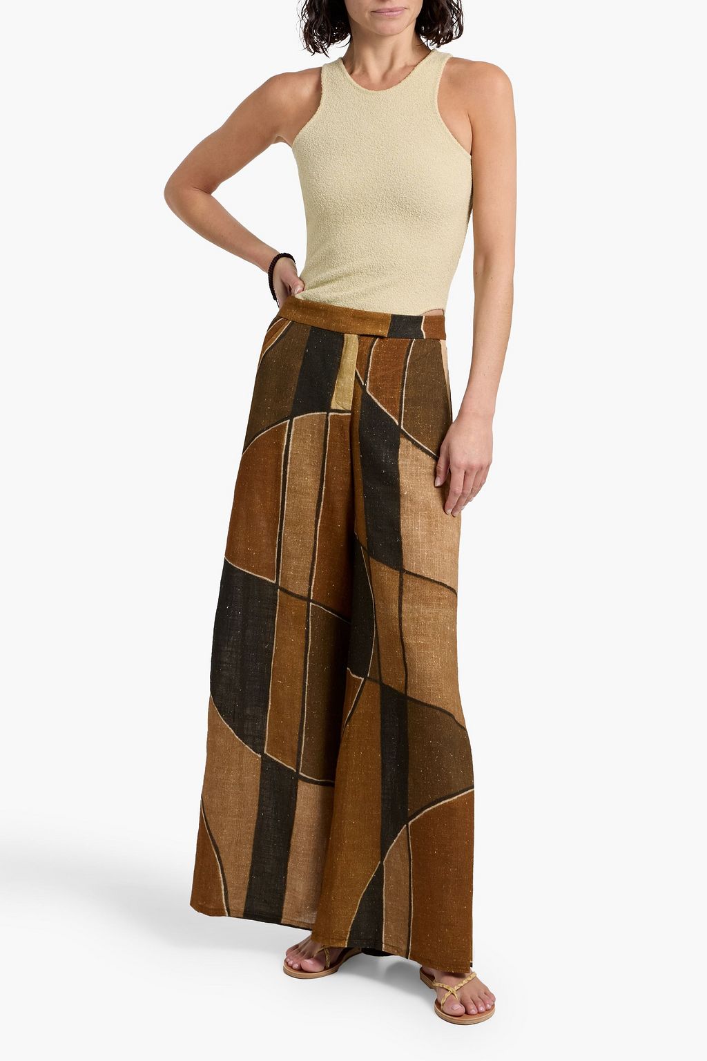 LISA MARIE FERNANDEZ Printed cotton wide-leg pants | THE OUTNET