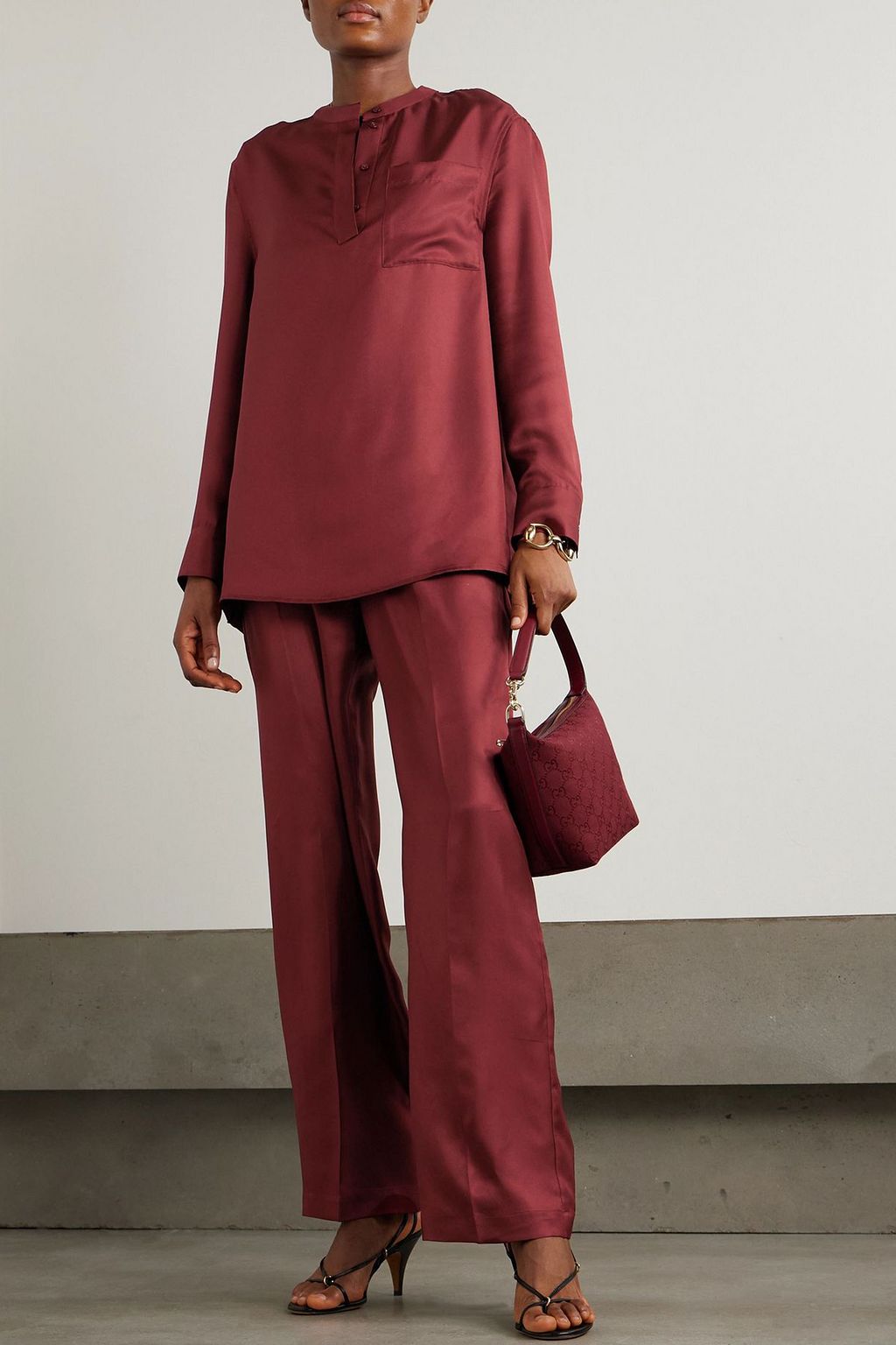 LOULOU STUDIO Fafila silk-twill wide-leg pants | THE OUTNET