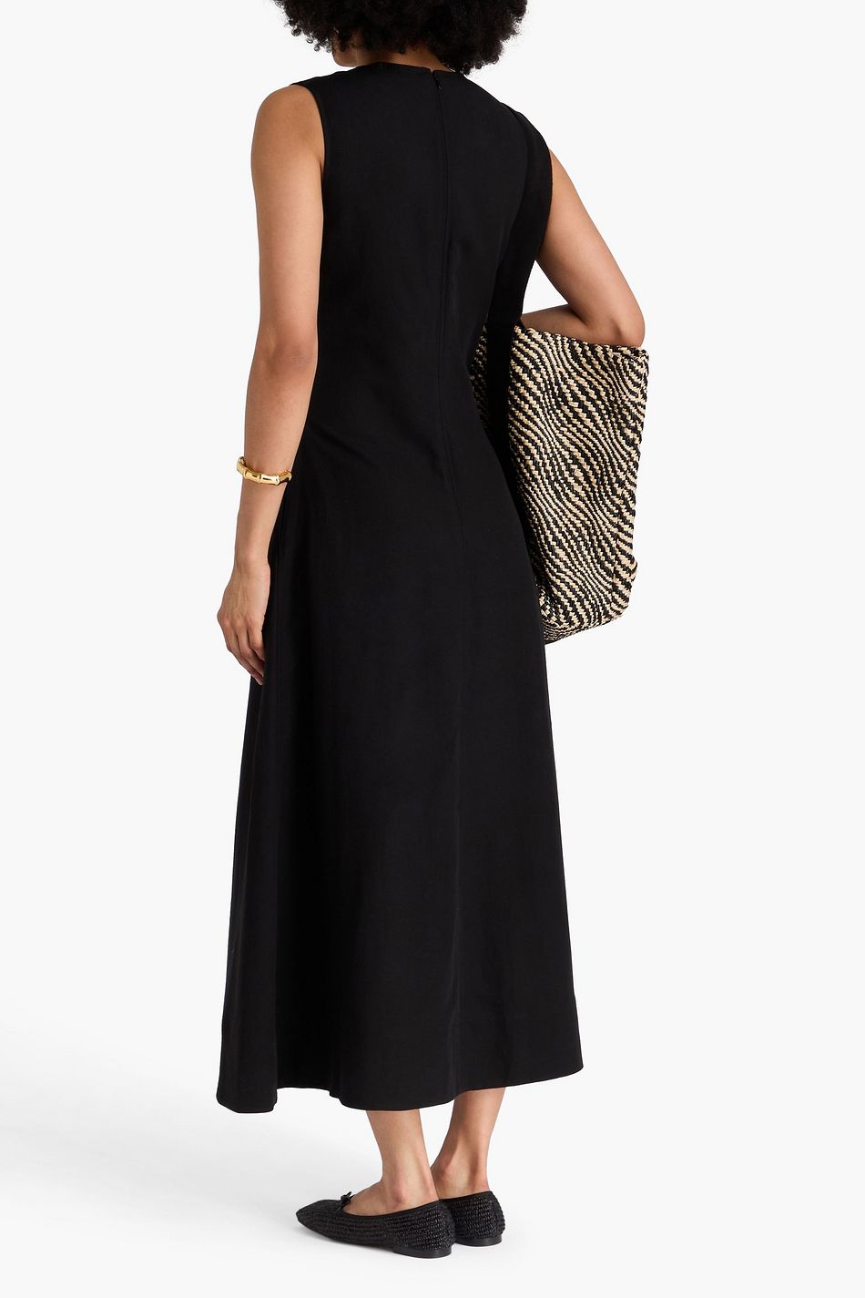 TOTEME Lyocell and linen-blend midi dress | THE OUTNET