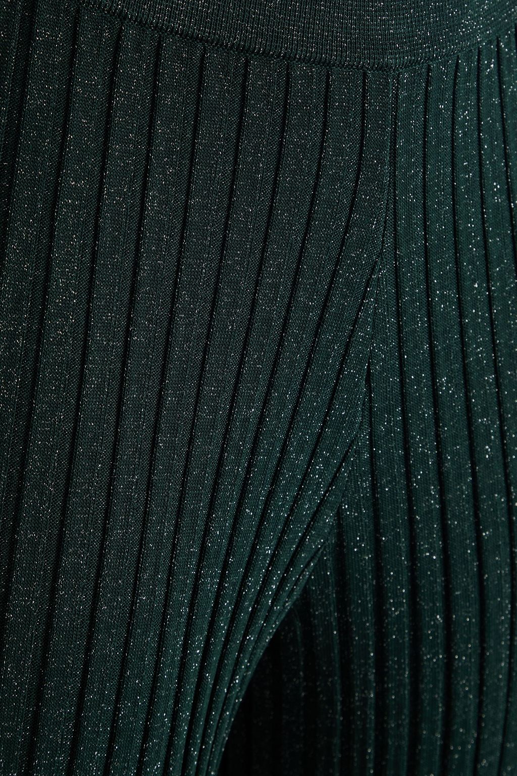 GALVAN LONDON Schlaghose „Rhea“ aus Metallic-Rippstrick | THE OUTNET