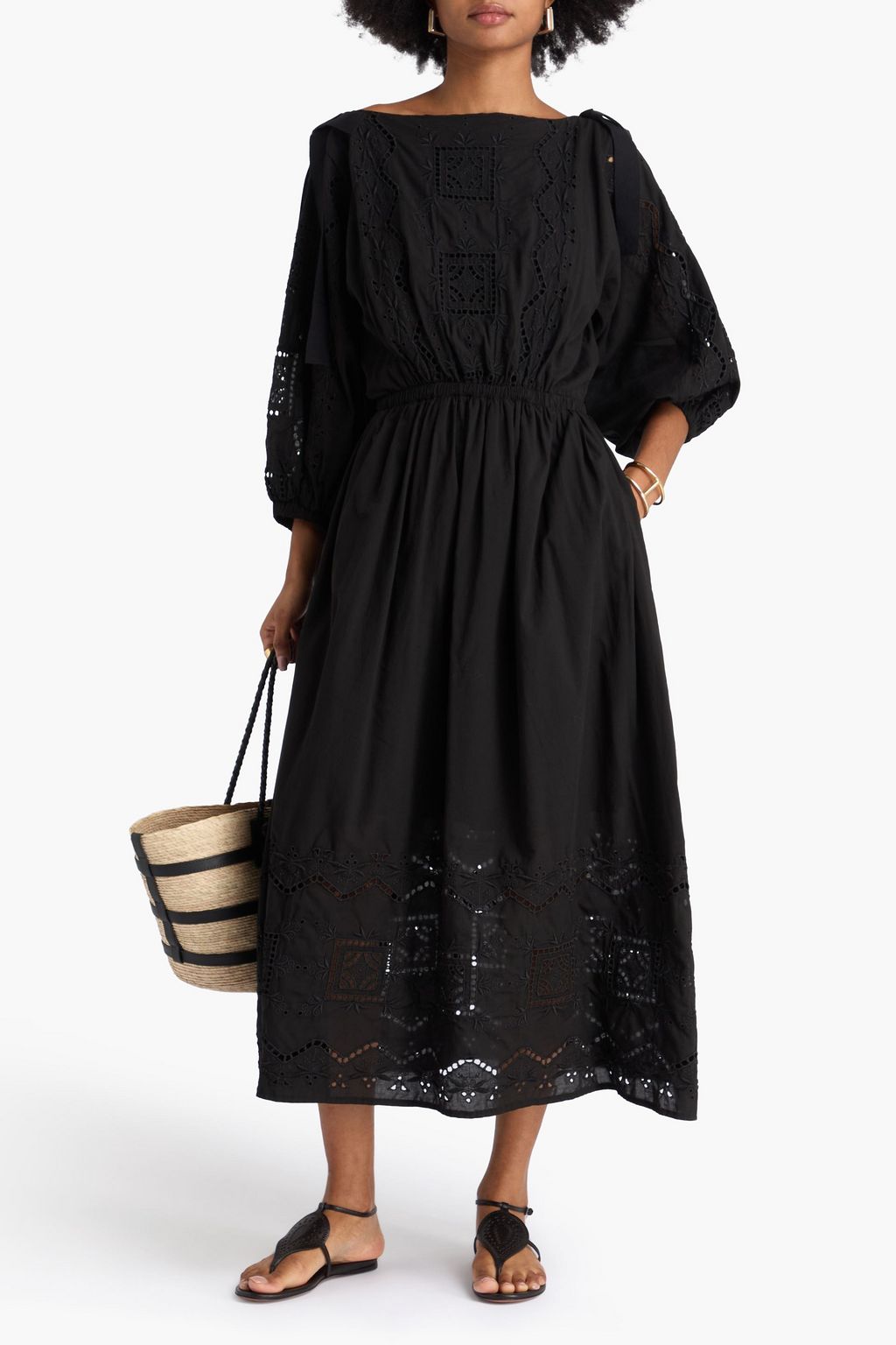 LUG VON SIGA Nova off-the-shoulder broderie anglaise cotton maxi dress ...