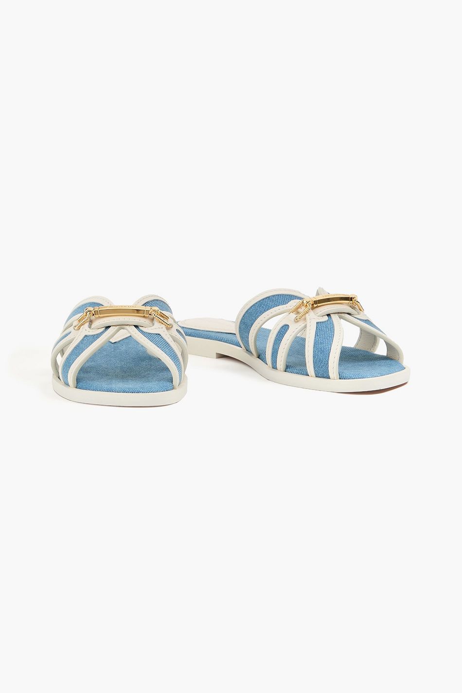 ZIMMERMANN Leather and denim sandals | THE OUTNET