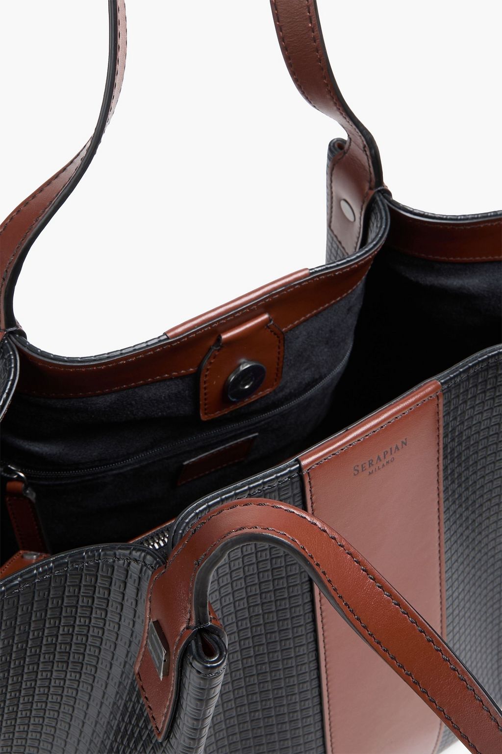 SERAPIAN Small Secret Stepan two-tone textured tote | THE OUTNET